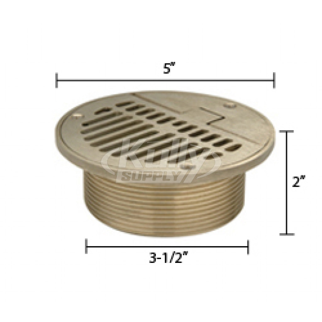Zurn ZB400-5C Z400 "TYPE C" Round Hinged Strainer - Polished Bronze Top ...