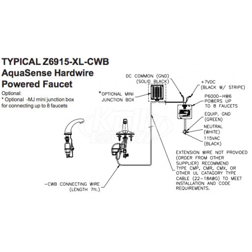 Zurn Z6915-XL-CWB AquaSense Hardwired Sensor Faucet | ZurnProducts.com